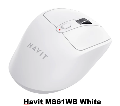 HAVIT MS61WB Wireless Mouse - 2.4GHz Dual Mode with 3200 DPI - White ...