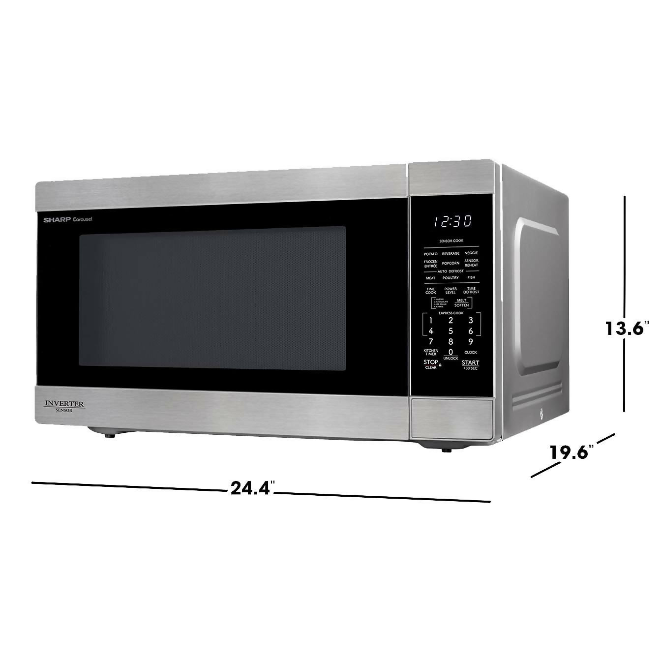 SHARP SMC2264KSC Carousel® XL Countertop Microwave Oven with Inverter ...