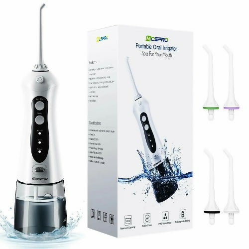 MOSPRO Electric Water Flosser 300ml USB Rechargeable Oral Irrigator ...