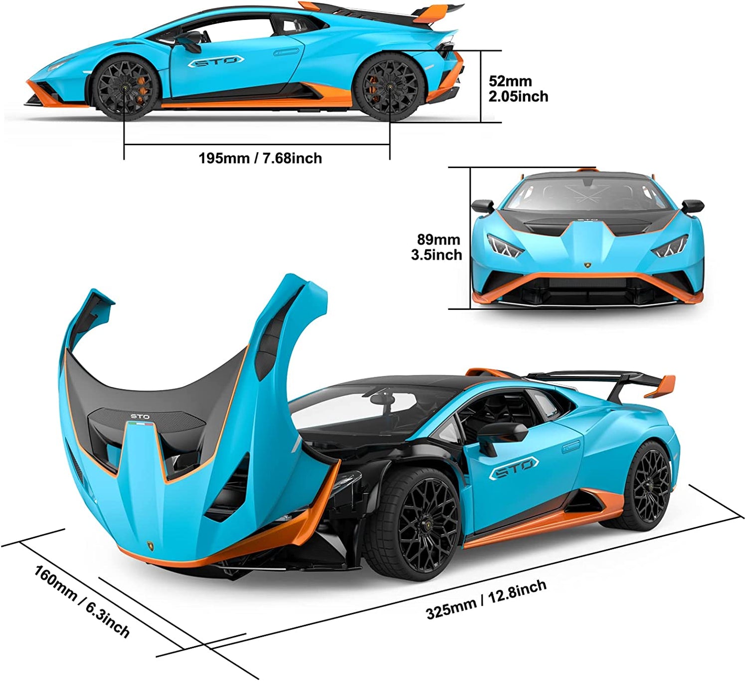 Rastar 1:14 Lamborghini Huracan STO Remote Control Car with Open Doors ...